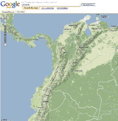 .: Colombia, en el mapa de Google